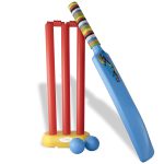 LEEMO Cricket Championship Small Kit Plastic Bat, 2-Balls, & Stamps Set ...