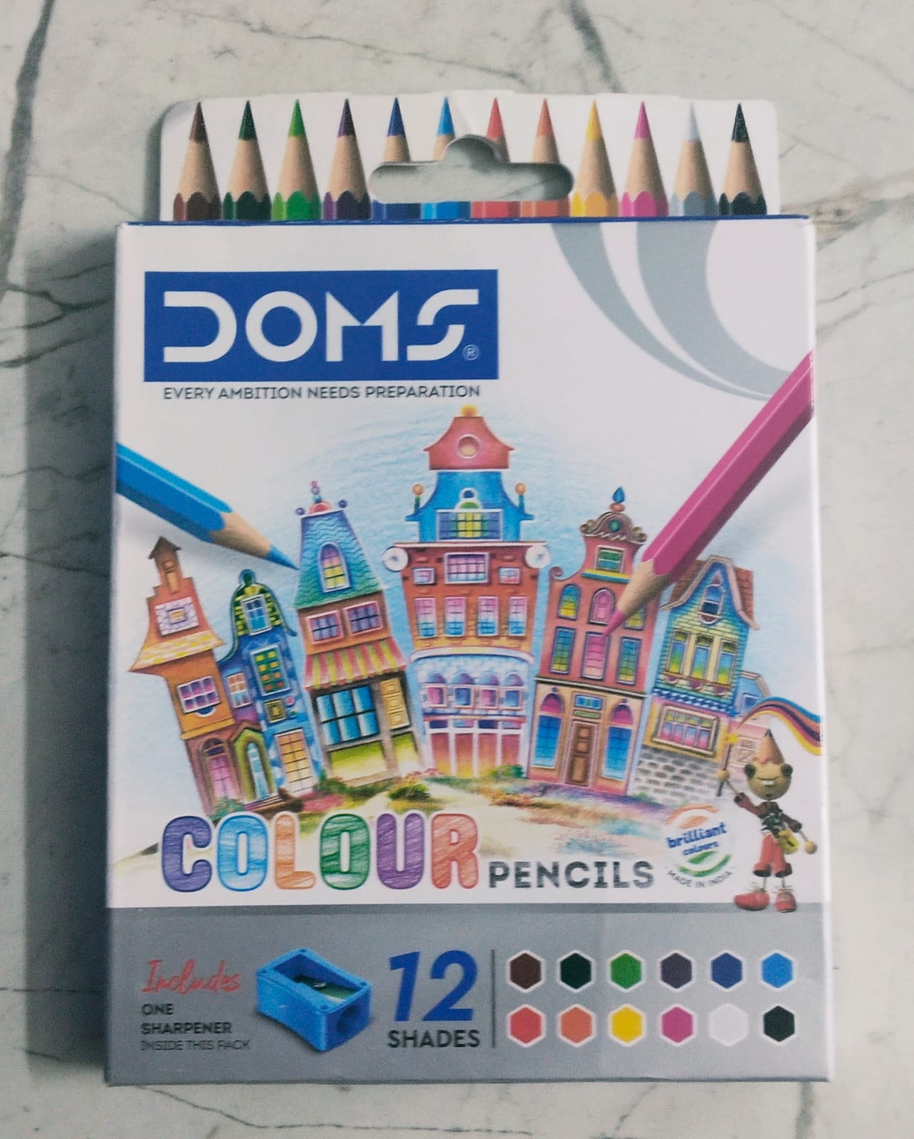 DOMS 12 Shades Small Colour Pencils with 1 Sharpener – Vellore Shopzee