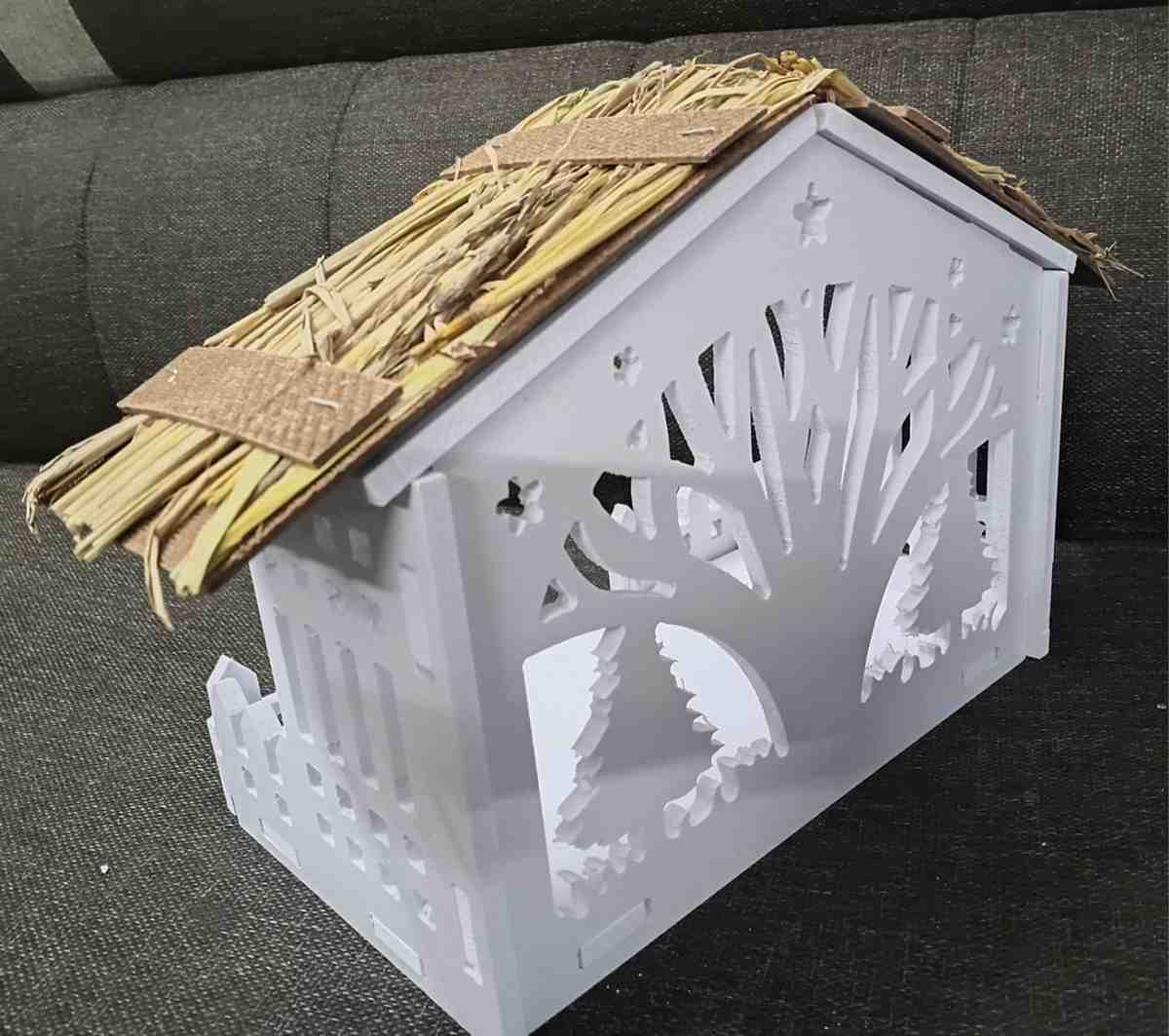 Crib for Christmas Made in Multi Wood with Hay Roof Christmas ...