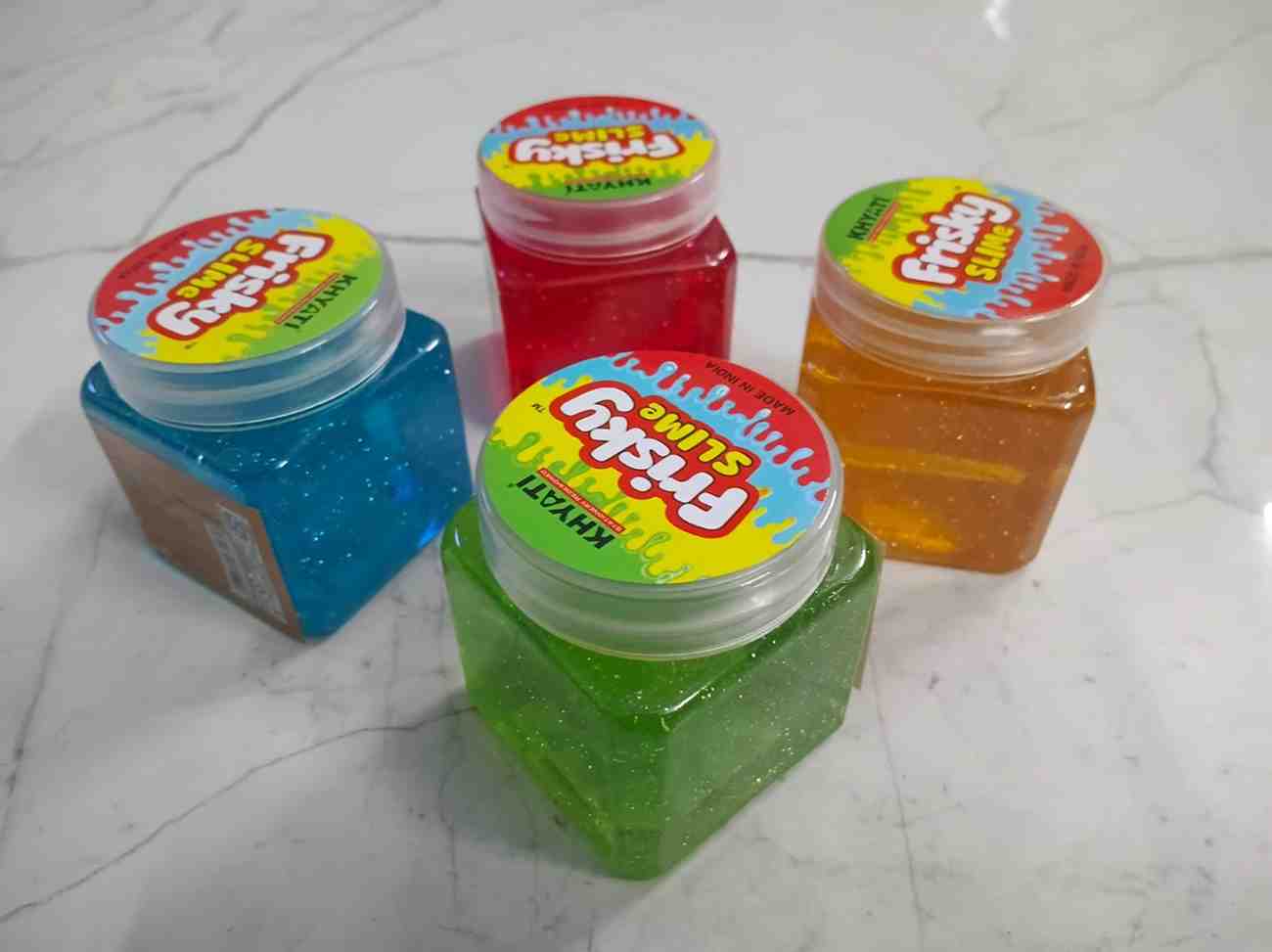 Frisky Non-Sticky Smooth Colorful Water Glossy Slime Set Stress Anxiety ...